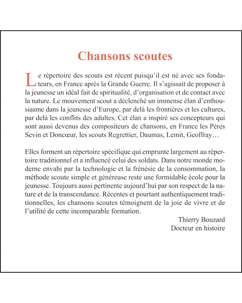 Retrouvez 31 chansons scoutes par le choeur de la Joyeuse Garde